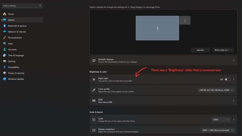 Adaptive brightness issue in Windows 11 | Photophily